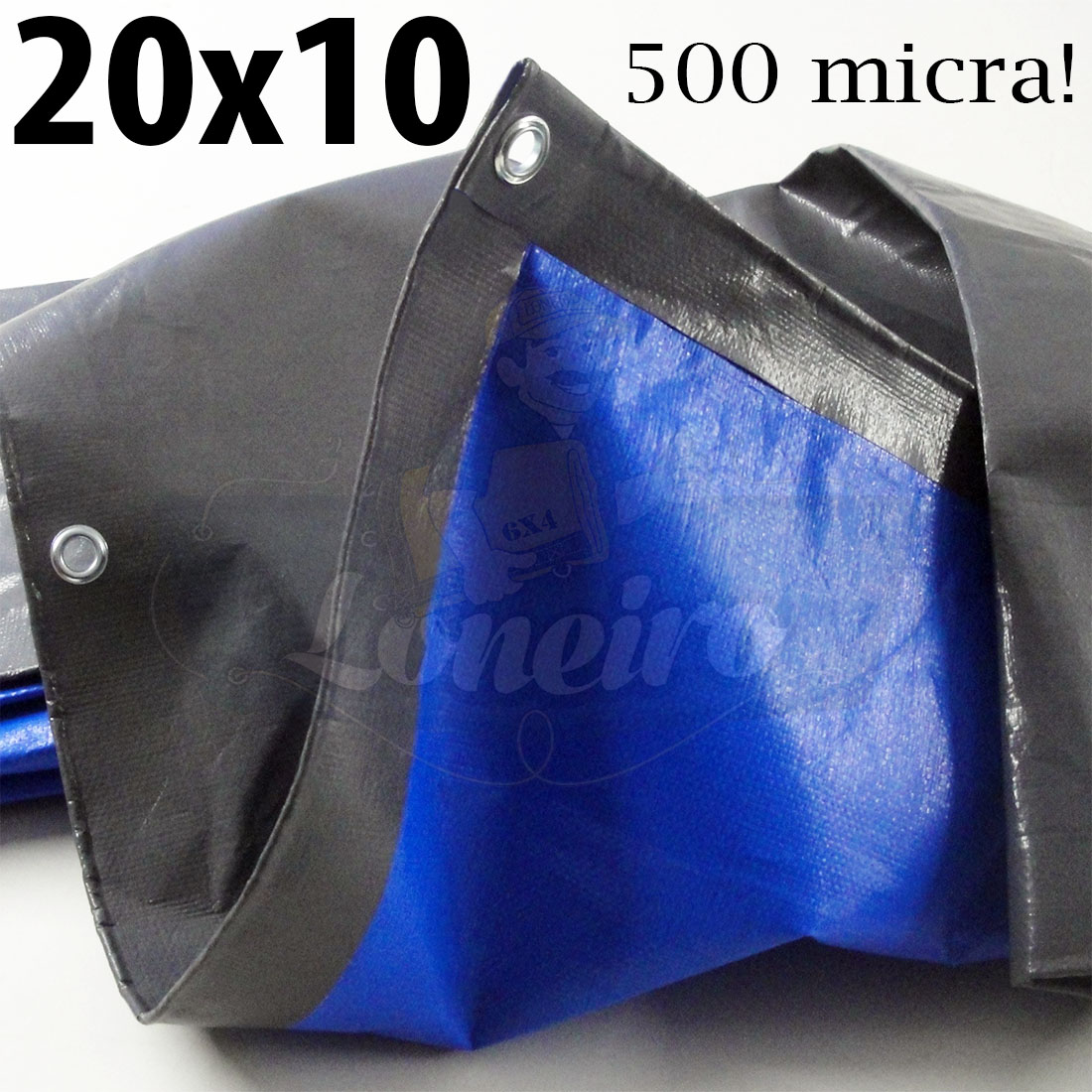 Lona: 20,0 x 10,0m Loneiro 500 Micras PolyForte Impermeável Azul e ...
