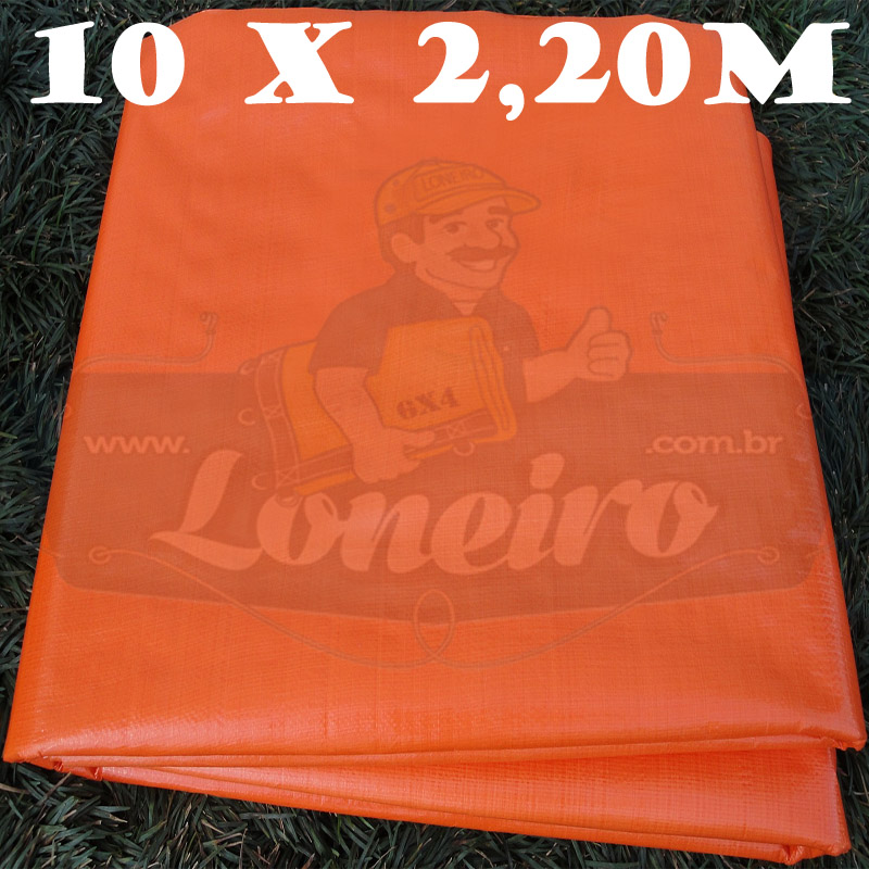 Tecido Plástico de Polietileno Laranja 10,0 x 2,20m = 22m² Impermeável ...