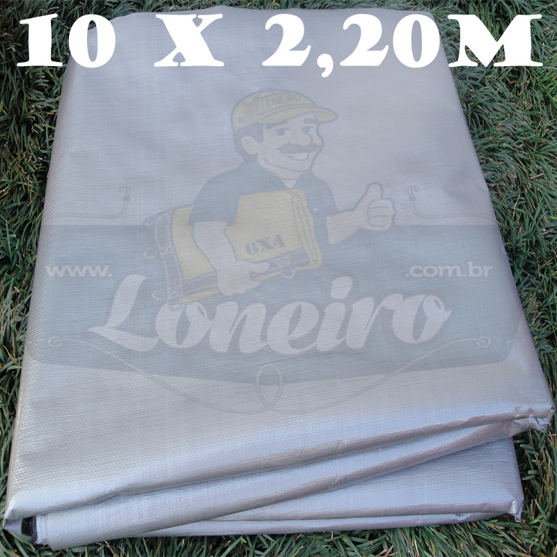 Tecido Plástico de Polietileno Prata 10,0 x 2,20m = 22m² Impermeável ...