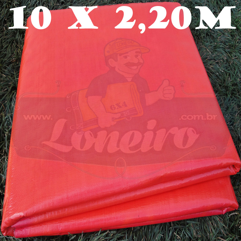 Tecido Plástico de Polietileno Vermelho 10,0 x 2,20m = 22m² Impermeável ...